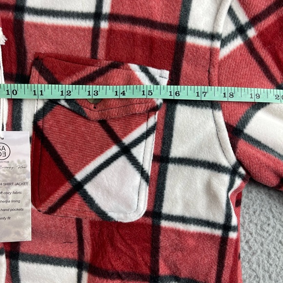 Sage | Jackets & Coats | Sage Plush Shirt Shacket Womens Red Plaid ...